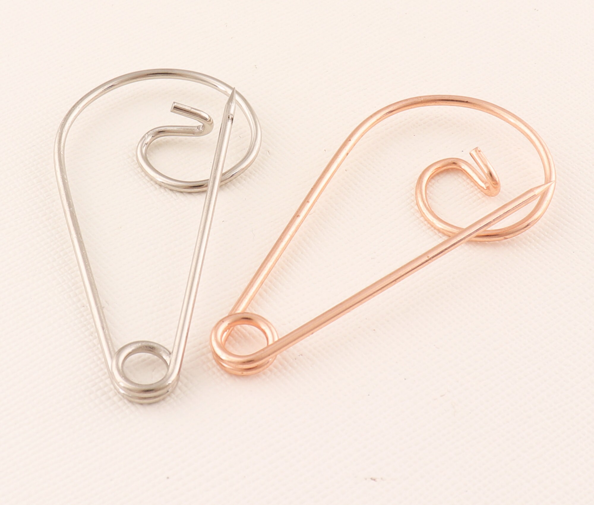 Rose Gold/silver Safety Pin 55mm Decorative Pins 20pcs Push - Etsy