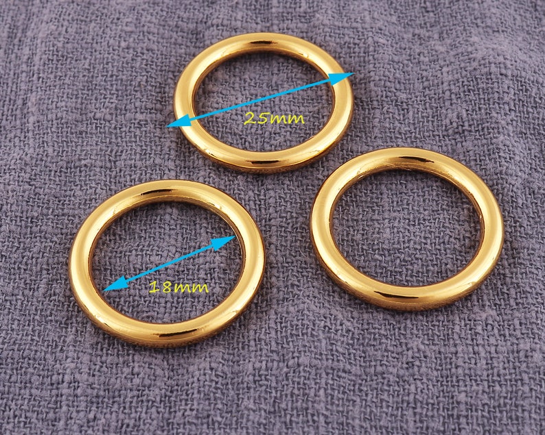 O Ring Gold Metal O Ring 25mm Strap O Ring 20pcs Round - Etsy