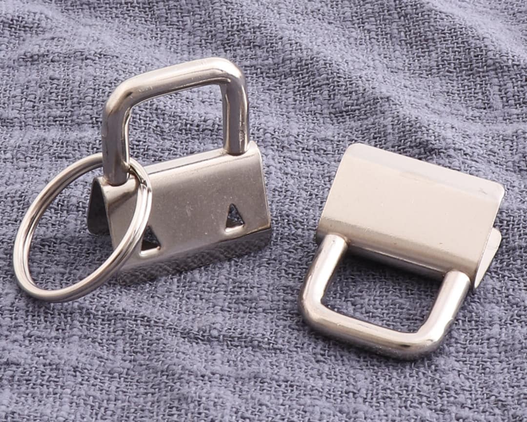 10sets Silver Key Fob Hardware With Key Rings Sets ,wristlet Keychain ...