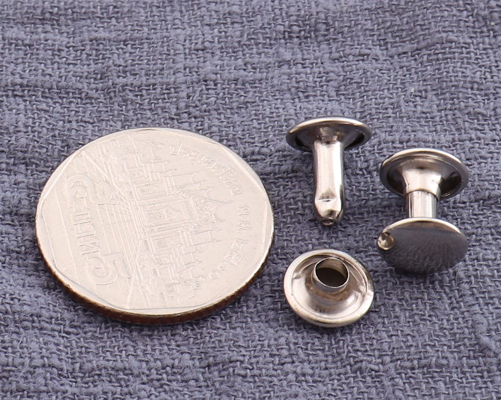 100set Silver Double Cap Rivets ,round Rapid Rivet, Mushrooms Rivet ...