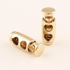 Light Gold Rope Buckle, Double Hole Cord Stopper, 24mm Spring Buckle ...