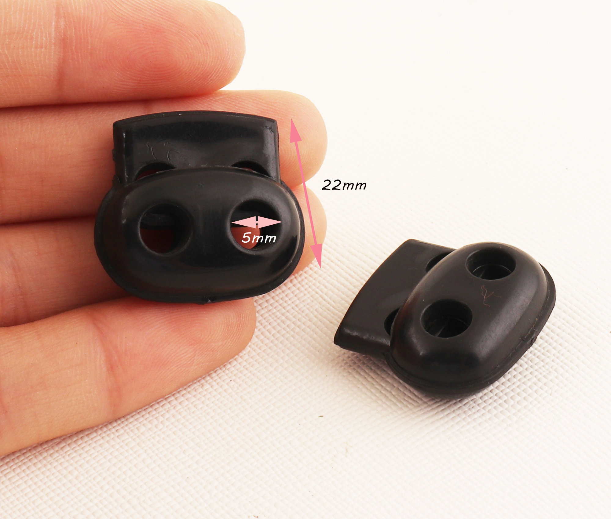 Black Cord Lock Stopper,transparent Cord Toggle Lock,double Hole Cord ...