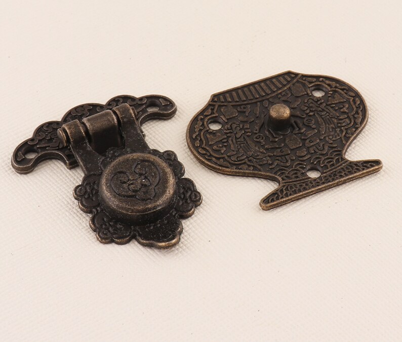 Jewelry Wooden Box Lock Catch Latchesantique Bronze Vintage - Etsy