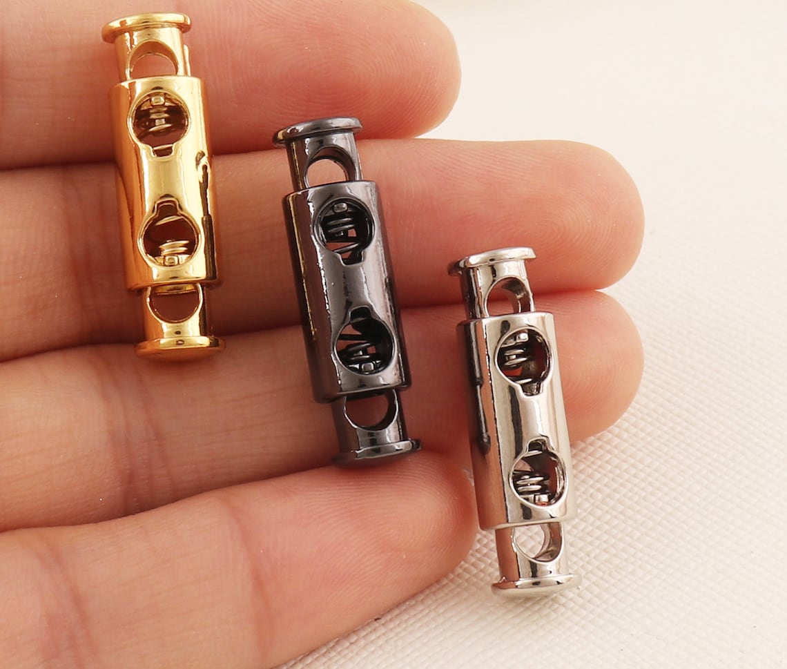 Gold/gunmetal/silver Spring Cord Lockmetal Cordcord End - Etsy