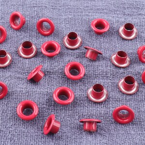 100pcs Red Eyelets Grommets With Washers,small Round Grommet Eyelet ...