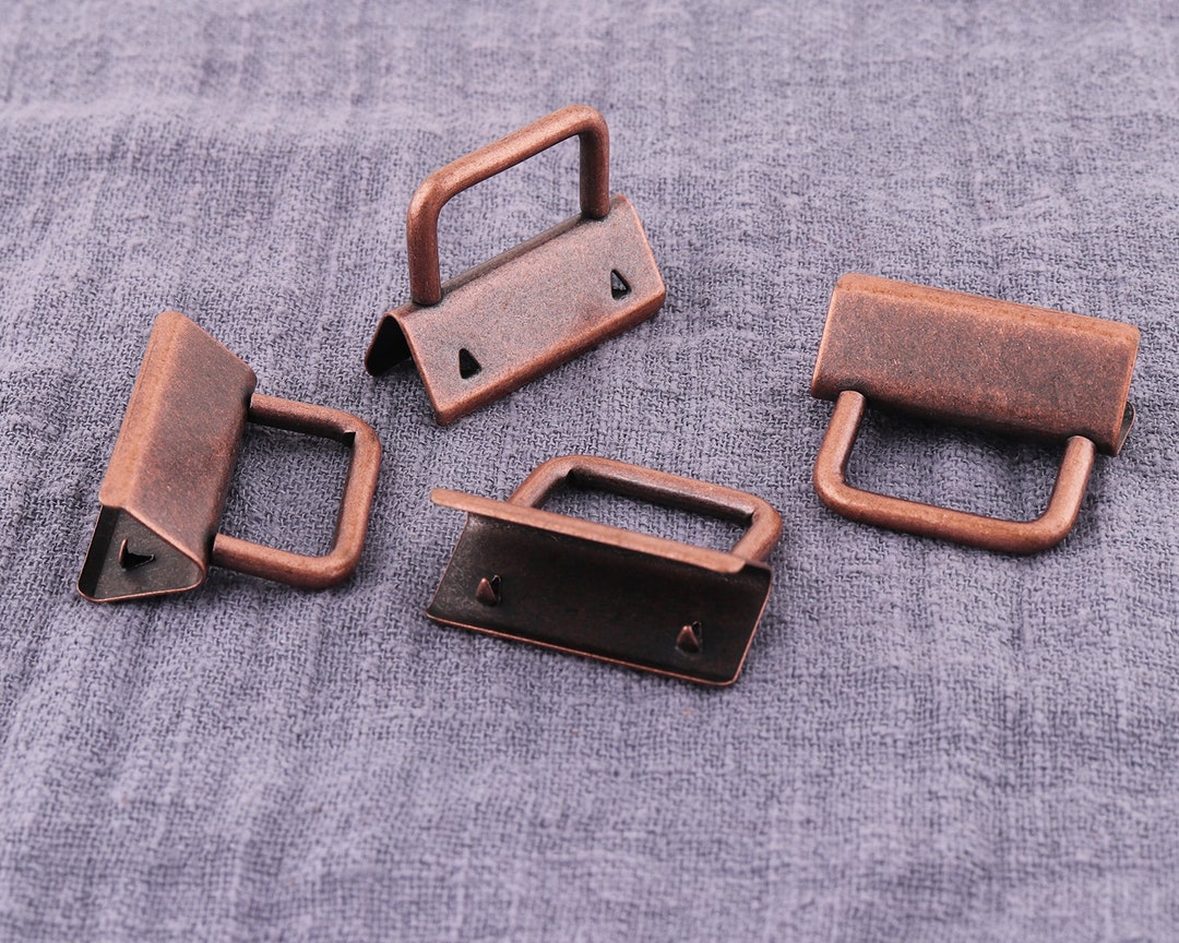 32mm Red Copper Plated Key Fobs and Key Rings ，webbing Key Fobs ,16pcs ...