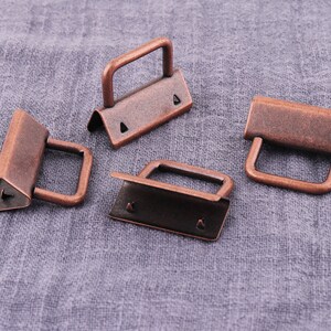 32mm Red Copper Plated Key Fobs and Key Rings ，webbing Key Fobs ,16pcs ...