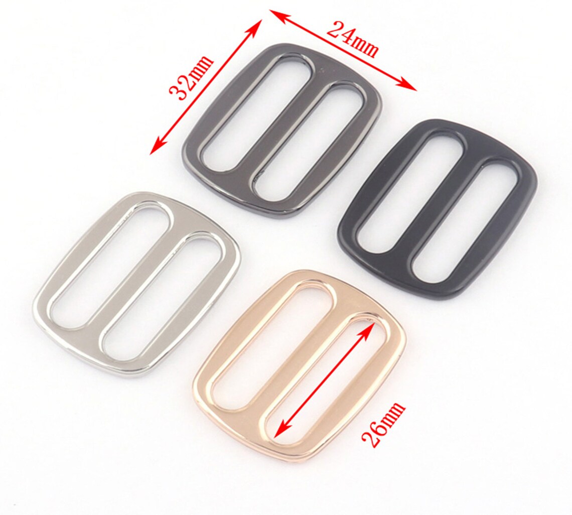 Adjusting Buckle Silver/light Gold/gunmetal/black 25mm Belt Slides ...