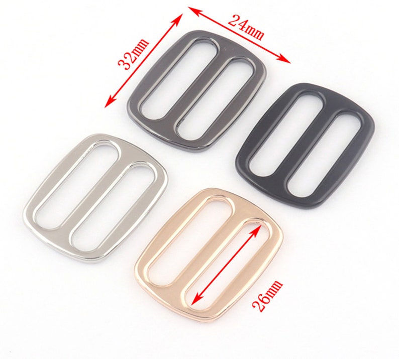 Adjusting Buckle Silver/light Gold/gunmetal/black 25mm Belt Slides ...