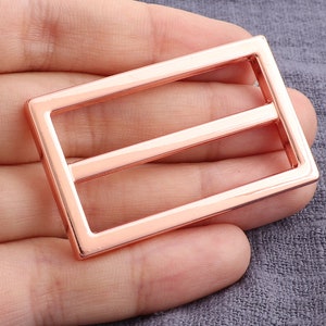 4pcs Rose Gold Metal Slide Buckle , Bag Belt Adjuster Sliders,center ...