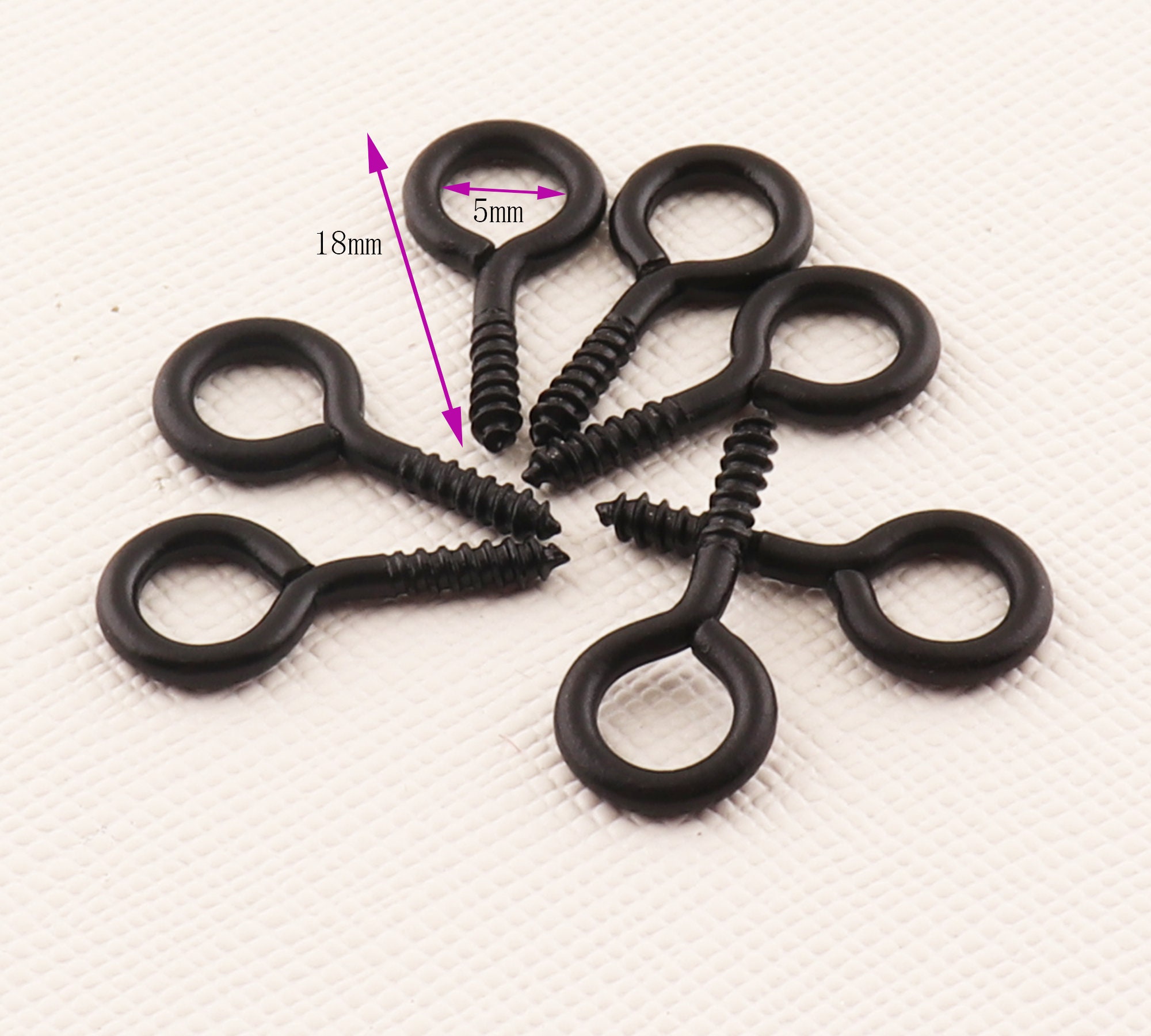 Black Screw Eye Hook Bail Pins 120pcs Eye hook screw 5mm | Etsy