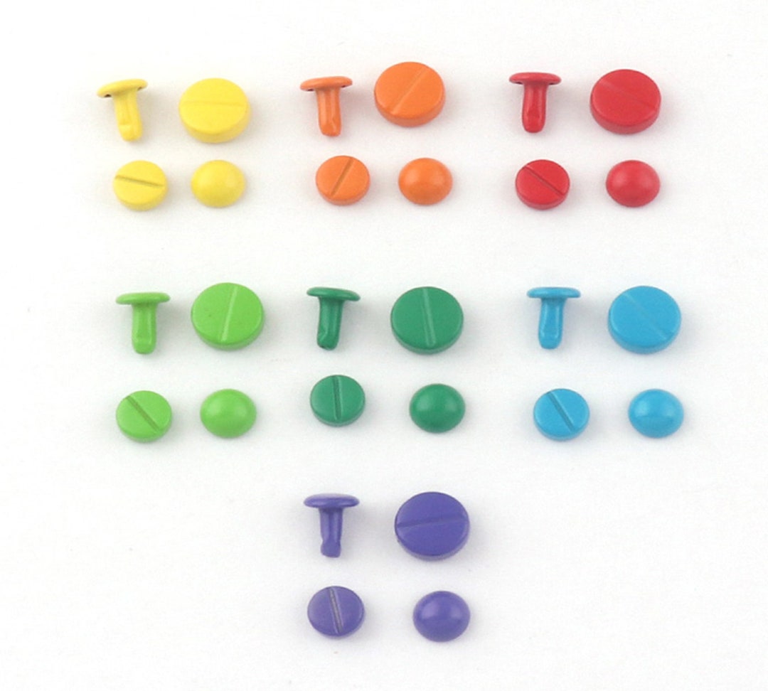 Double Cap Rivets 6x7.5 8x7.5 Red Orange Yellow Green Dark Green Blue ...