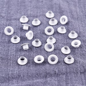 120pcs（4mm) White Eyelets Grommets ,small Round Grommet Eyelet, Metal ...