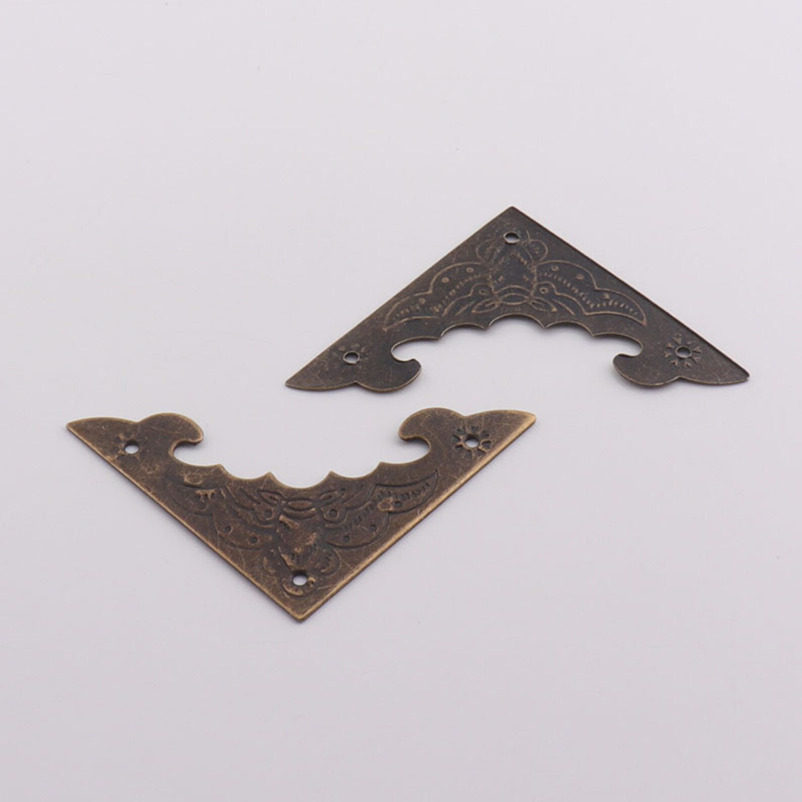6PCS 56mm Bronze Metal Bookbinding, Antique Flat Corner, Flat Bracket ...