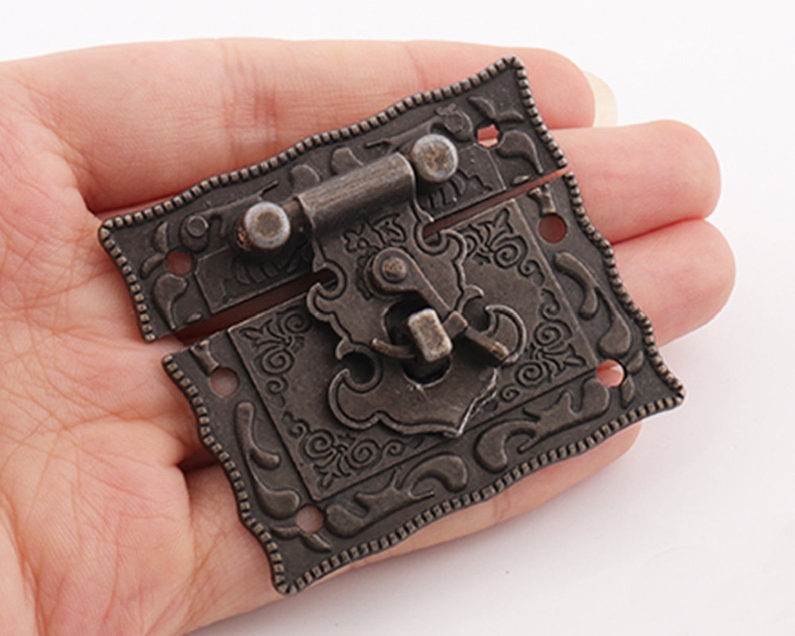 Antique Bronze Jewelry Box Latch Box Catchesbuckle - Etsy