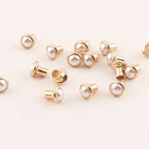 White Crystal Rivets, 6mm Metal Rivet, 50pcs Decorative Rivets, Round ...