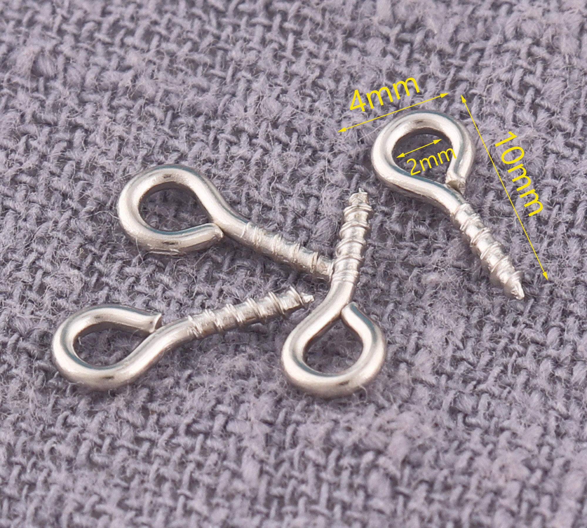 Silver Craft Eye Screwsscrew Eye Hook Bail Pinsplated Screw - Etsy