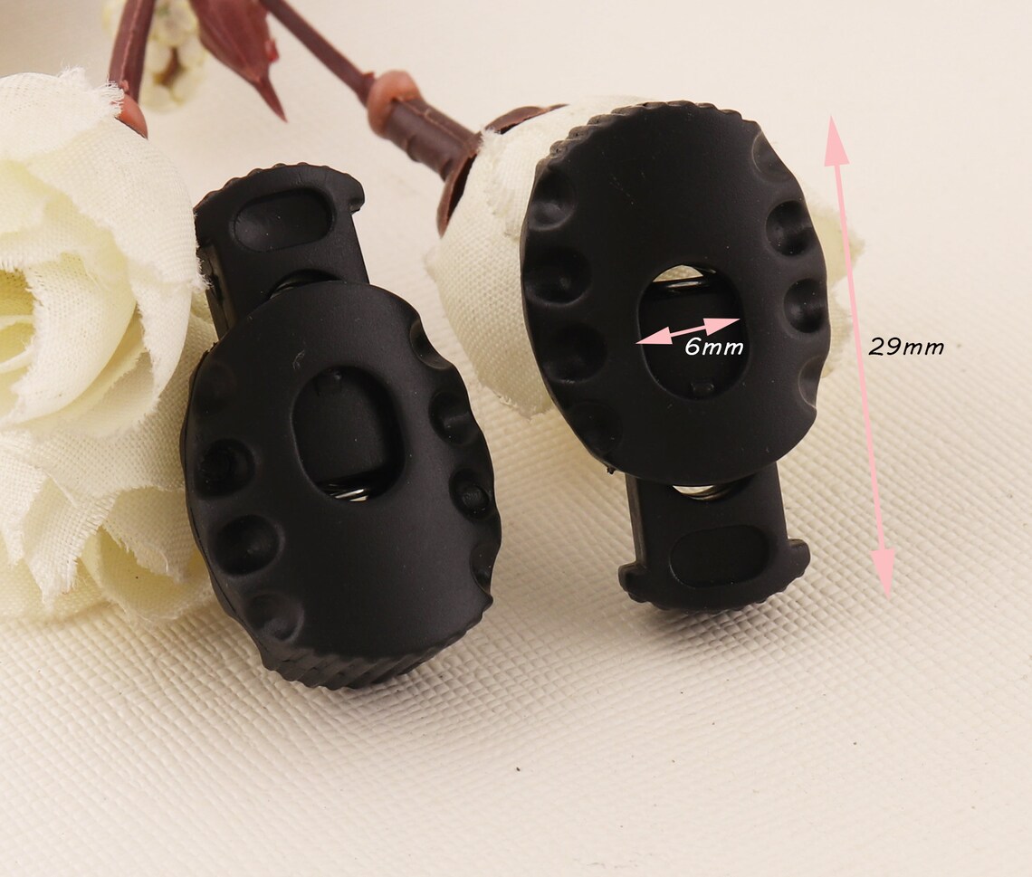 Black Plastic Barrel Toggle Cord Lockcord Toggle Lockrope - Etsy
