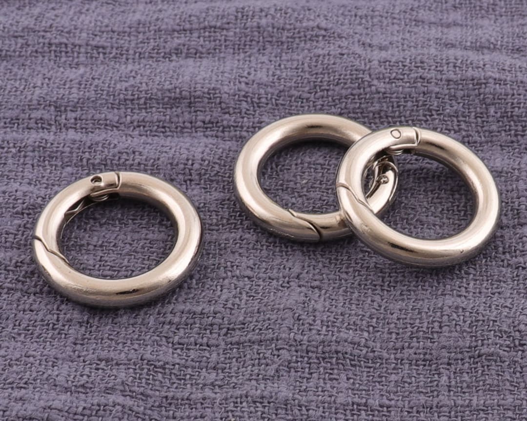 10pcs Silver Spring Gate Ring，round Snap Clasp,small Push Snap Hooks ...