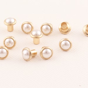 White Crystal Rivets, 6mm Metal Rivet, 50pcs Decorative Rivets, Round ...