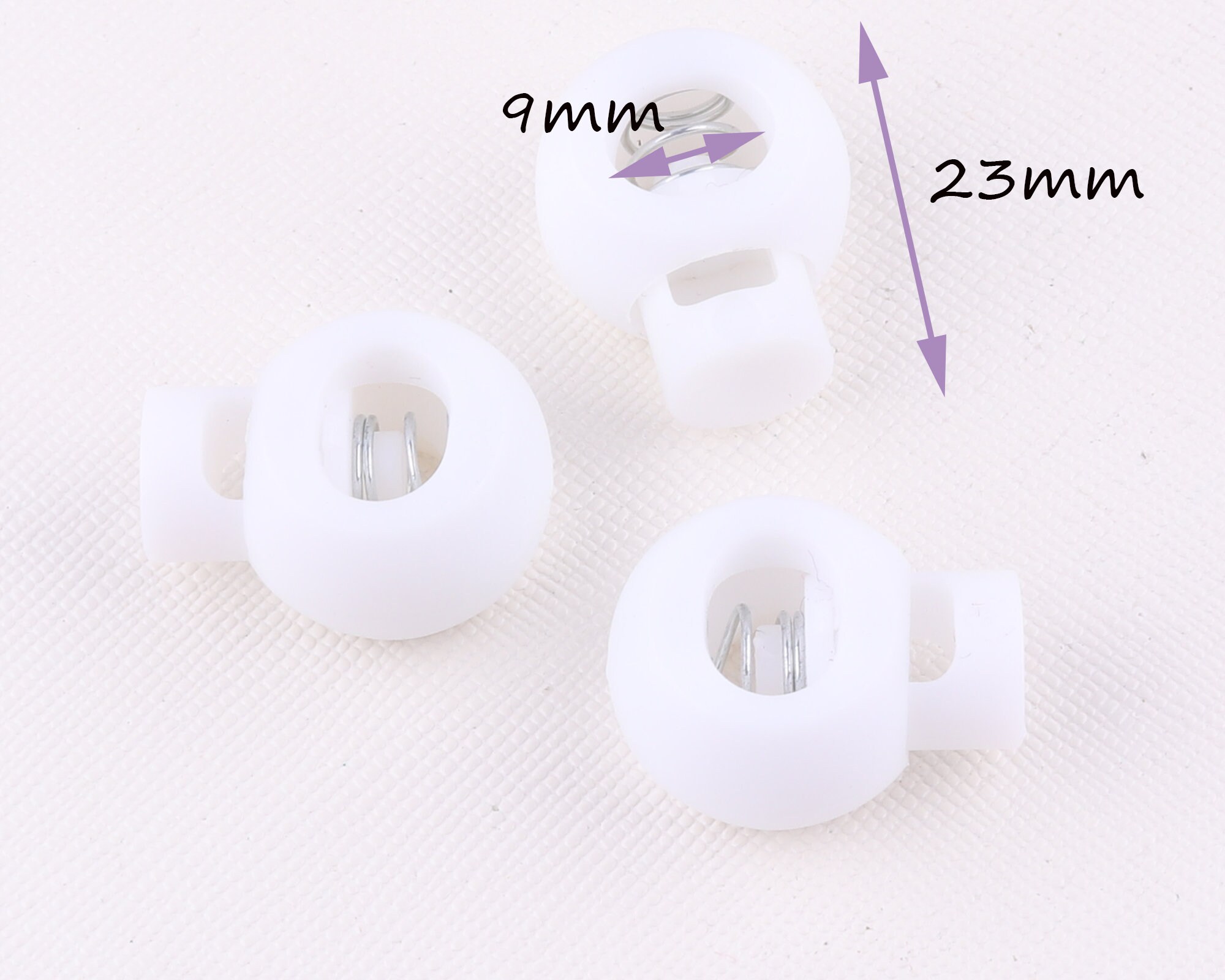 40pcs 9mm Single Hole Plastic Cord Lock,white Cord Lock,spring Cord ...
