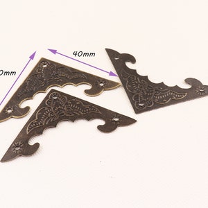 Bronze Jewelry Box Corner, Metal Corner, 40mm Corner Decoration, 40pcs ...