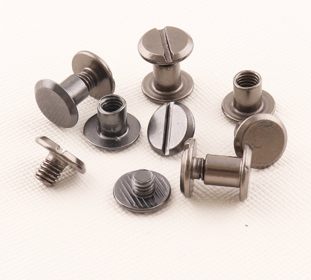 10mm Rivet Button, 50pcs Head Button, Black Stud Screwback Screw , Back ...