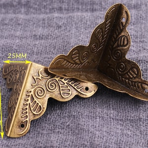 25mm Box Corner, Metal Corner, Decorative Corner, Bronze Corner, 10pcs ...