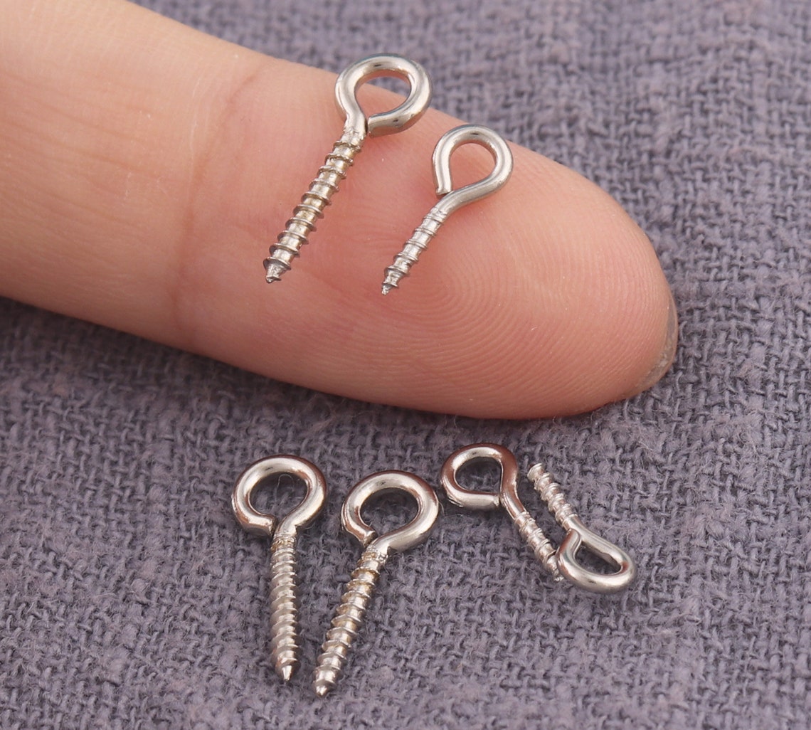 Silver Craft Eye Screwsscrew Eye Hook Bail Pinsplated Screw - Etsy