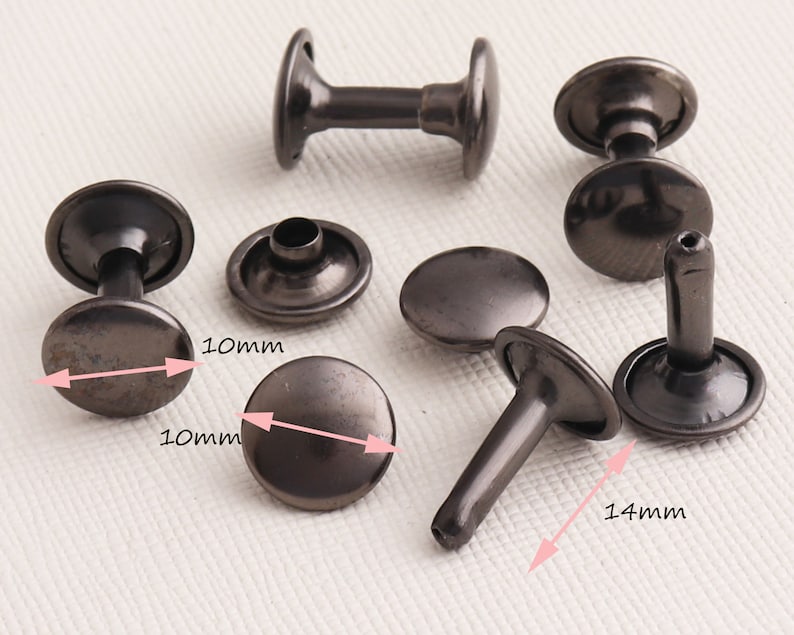 Black Rivets Studdouble Cap Round Rivets Bag Hardwarepost | Etsy