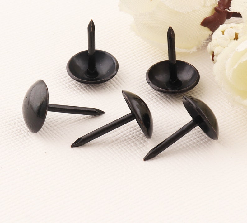 Vintage Upholstery Mill Finish Iron Wooden Box Stud Thumb Pin | Etsy