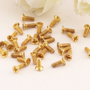 Gold Flat Round Head Bugle Tapping Screw Belt Tip Buckle Mini Tiny ...