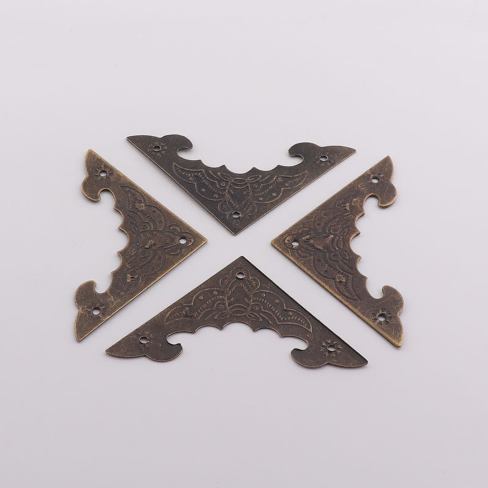 6PCS 56mm Bronze Metal Bookbinding, Antique Flat Corner, Flat Bracket ...