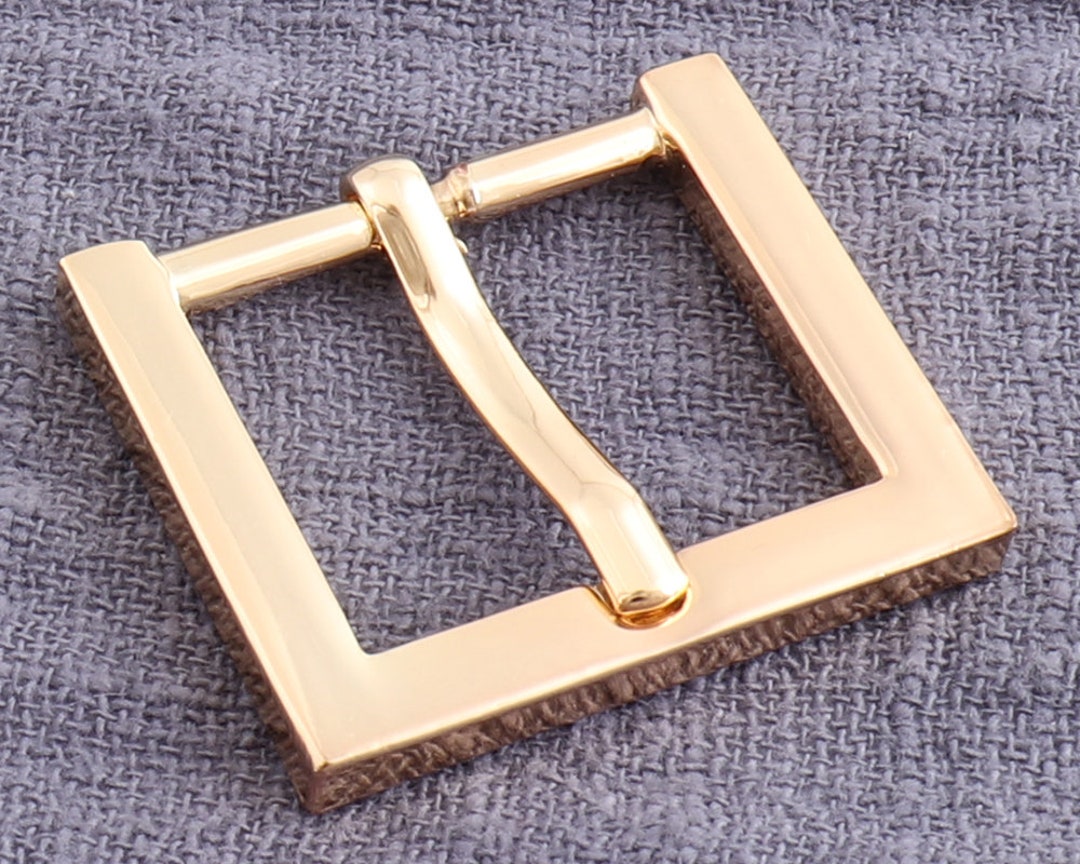 Gold Adjust Pin Buckle，single Prong Belt Buckle ，square Center Bar ...