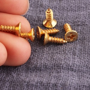 6mm 100pcs Gold Flat Round Head Bugle Tapping Screw, Mini Tiny Machine ...