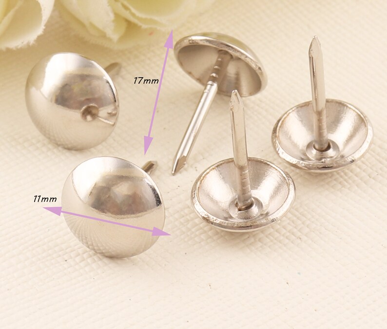 Silver Round Head Decorative Nails 100pcs Push Pins Thumb | Etsy