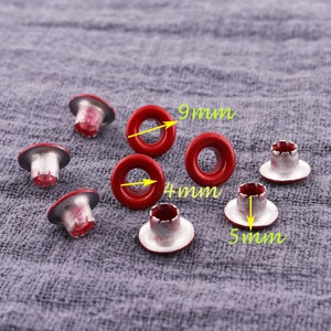 100pcs Red Eyelets Grommets With Washers,brass Eyeletssmall Round ...