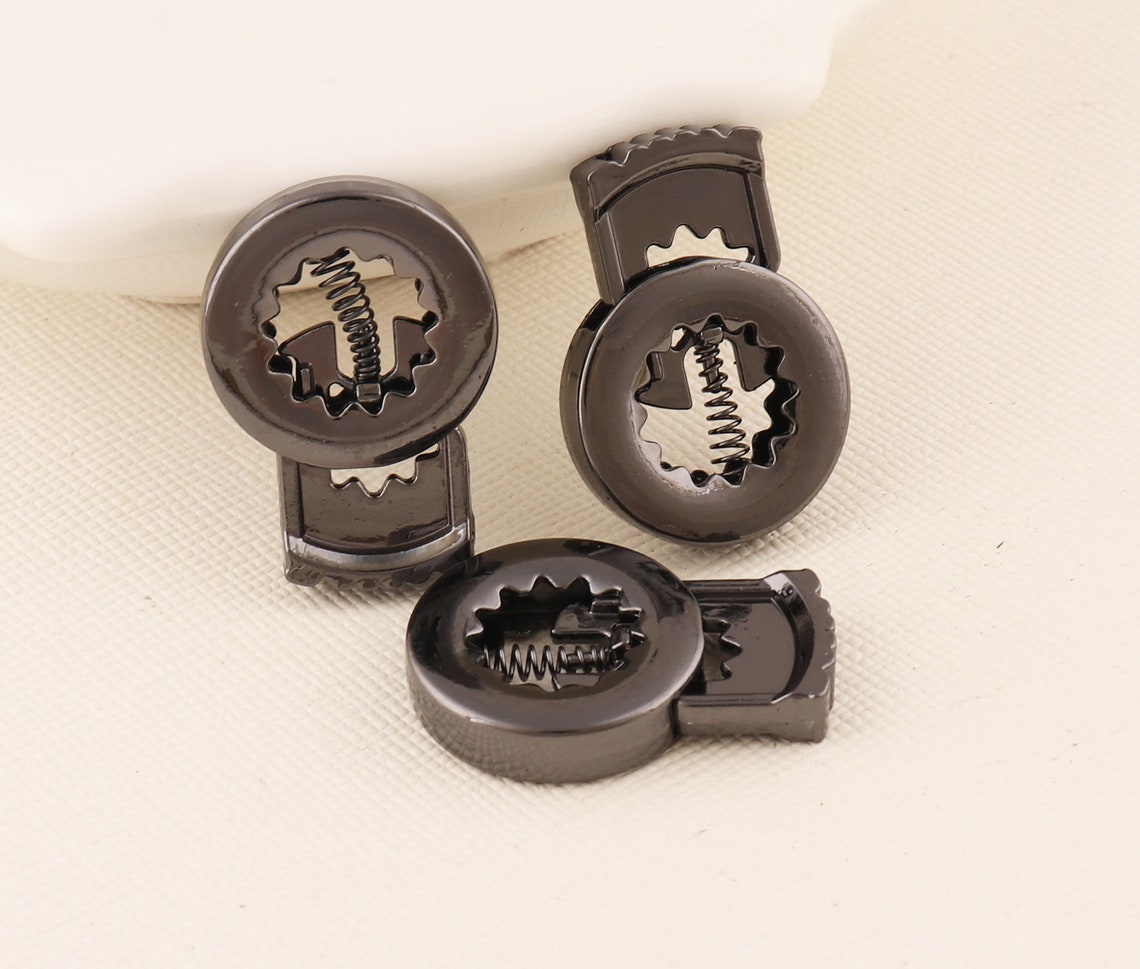 Gun Black Cord Stopper Lock End Toggles With Metal Spring,toggle Button ...