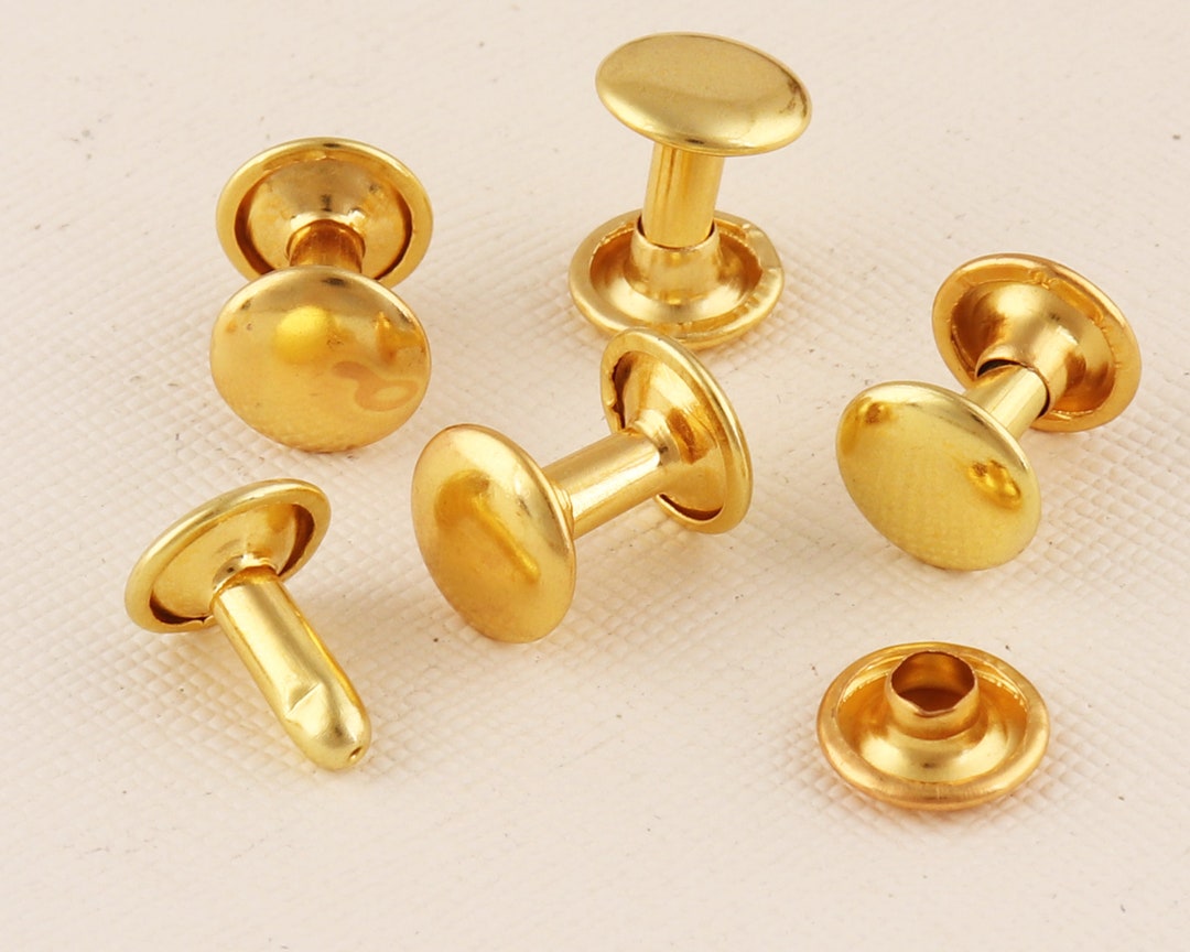 Double Cap Round Rivetsgold Metal Rivetsround Rapid - Etsy