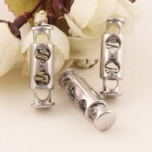 Silver Cord Lock, Spring Cord Lock,5mm Metal Cord,cord End,20pcs ...