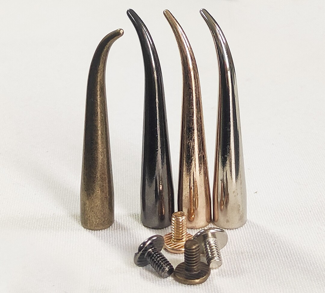 6 Full Sets Punk Spikes Studs 2 Inch Bullet Punk Rock Cone Horn Claw ...