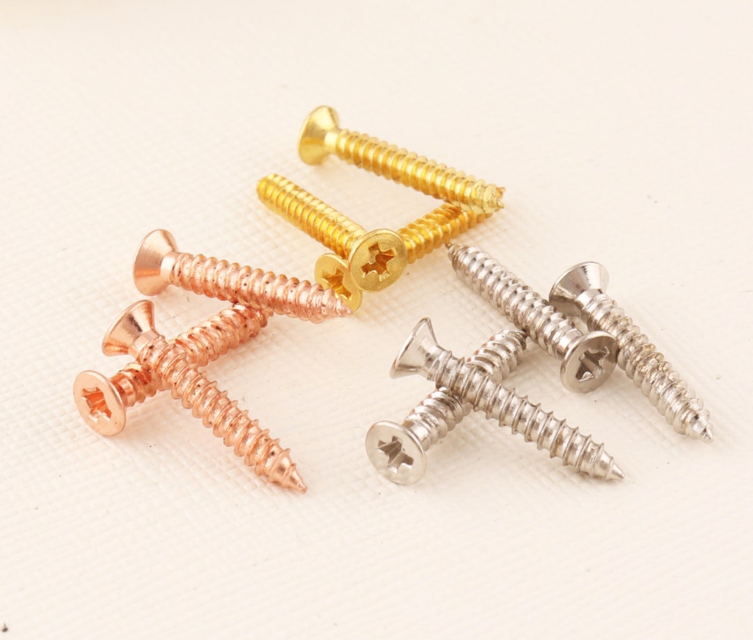 Rose Gold/light Gold/silver Slotted Wood Screws,decorative Screw,small ...