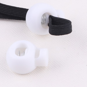 40pcs 9mm Single Hole Plastic Cord Lock,white Cord Lock,spring Cord ...