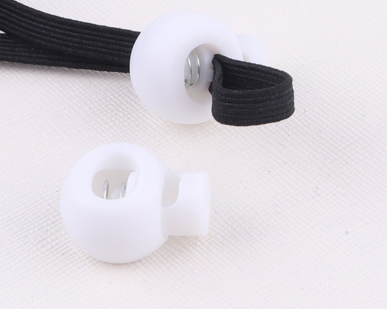 40pcs 9mm Single Hole Plastic Cord Lock,white Cord Lock,spring Cord ...