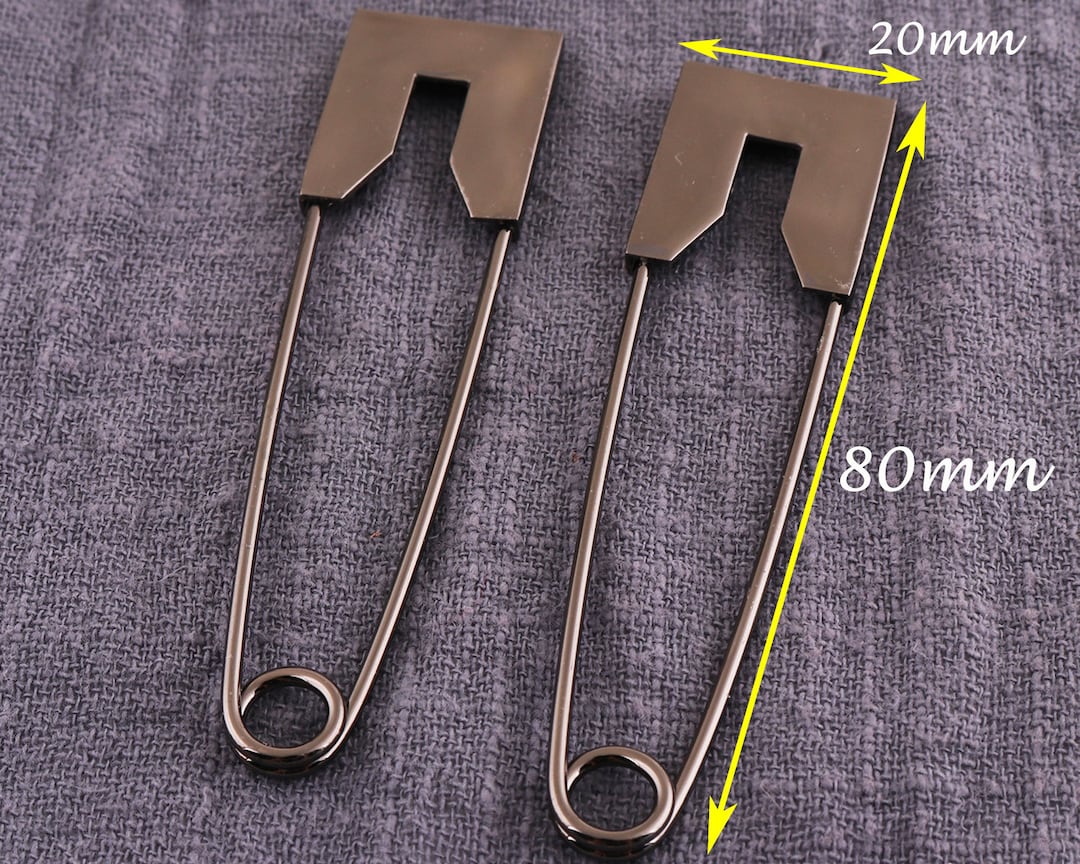 4pcs 80mm Long Jumbo Safety Pins,black Brooch Pins, Safety Pins, Kilt ...