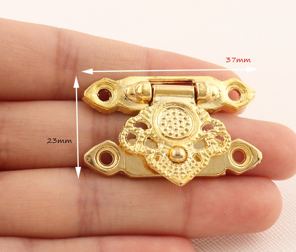 Gold lockJewelry box lockWooden box lock4set Latch | Etsy