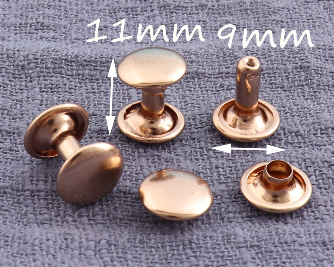 100set Light Gold Double Cap Rivets ,round Rapid Rivet, Mushrooms Rivet ...