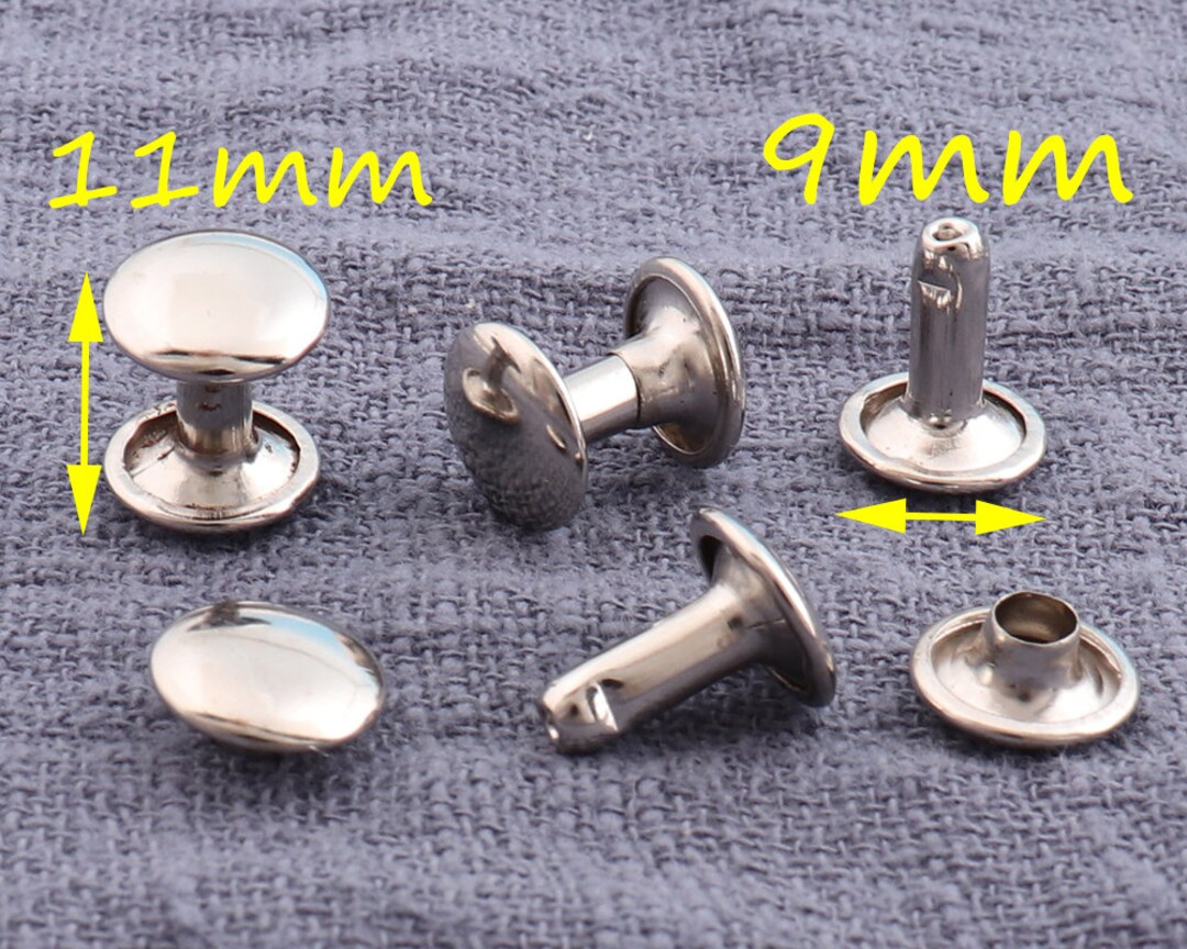 100set Silver Double Cap Rivets ,round Rapid Rivet, Mushrooms Rivet ...