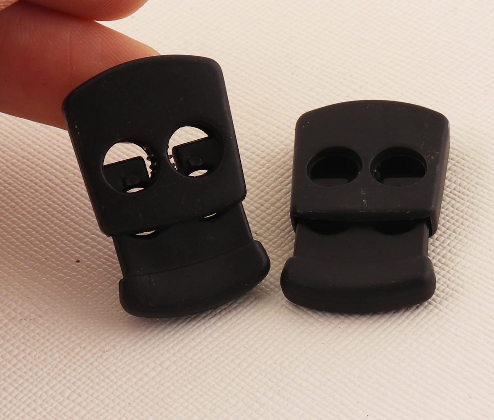 Double Hole Cord LockCord Lock StopperBlack Plastic Oval | Etsy