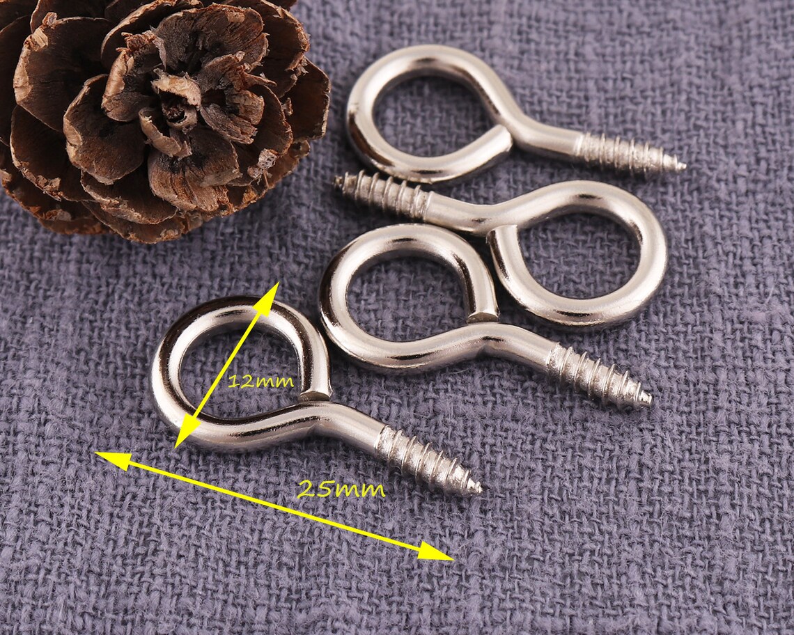 Silver Mini Eye Hooks 50pcs Screw Eye 12mm Plated Screw Eye | Etsy